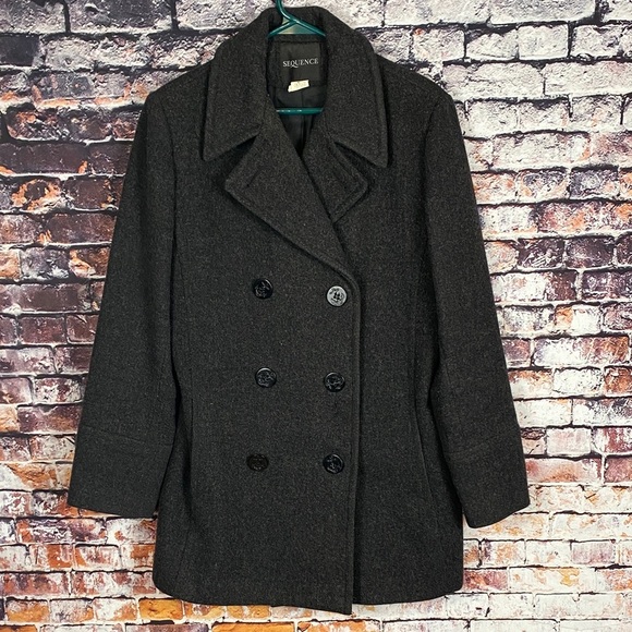 Sequence | Jackets & Coats | Sequence Vintage Double Breasted Wool Dark ...